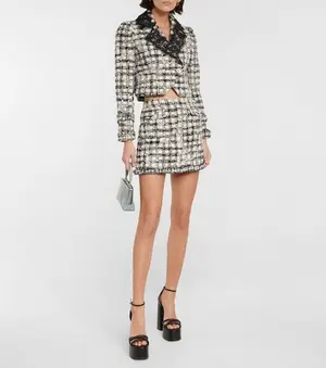 LoveShackFancy Nate Tweed Miniskirt