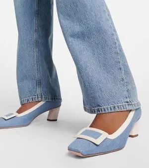 ROGER VIVIER Belle Vivier 45 Canvas Pumps