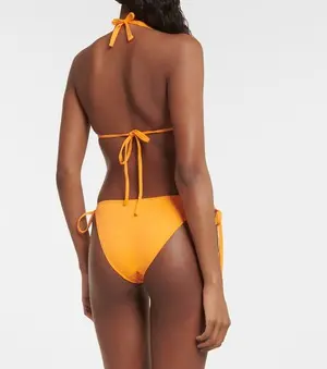 Melissa Odabash Antibes Low-rise Bikini Bottoms With Gold Hardware - Orange