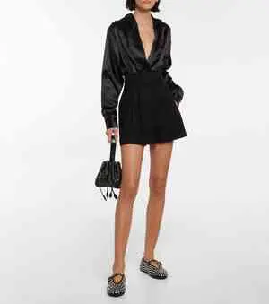 Alaïa Embellished Leather Ballet Flats - Black