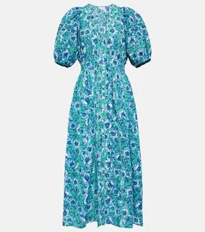 Poupette St Barth Reine Floral Print Midi Dress - Multicoloured