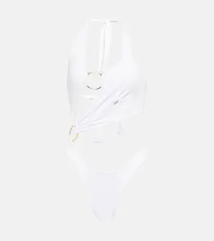 LOUISA BALLOU Cutout One-piece Swimsuit - White