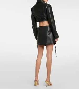 Simkhai Leather Mini Skirt