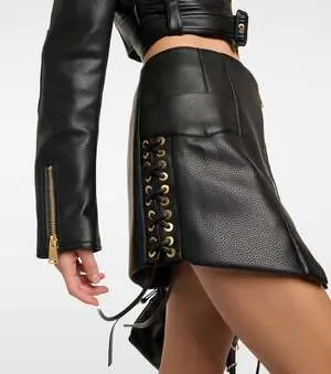 Simkhai Leather Mini Skirt