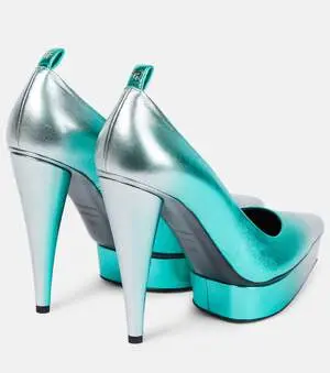 TOM FORD Metallic Leather Platform Pumps