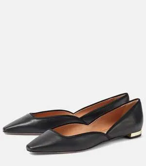 AQUAZZURA Maia Leather Ballet Flats