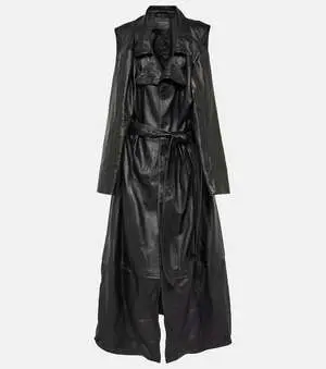 Balenciaga Single-breasted Leather Coat