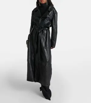 Balenciaga Single-breasted Leather Coat