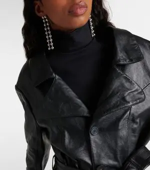 Balenciaga Single-breasted Leather Coat