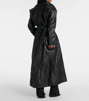 Balenciaga Single-breasted Leather Coat