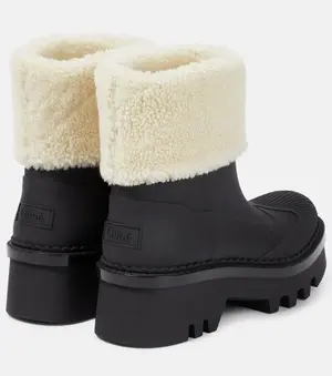 Chloé Raina Shearling-trimmed Ankle Boots