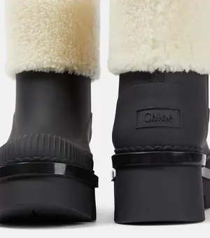 Chloé Raina Shearling-trimmed Ankle Boots