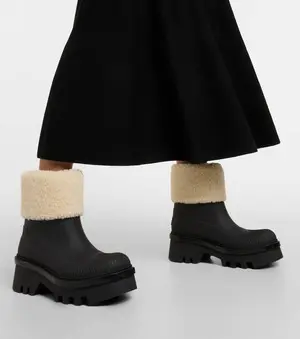 Chloé Raina Shearling-trimmed Ankle Boots