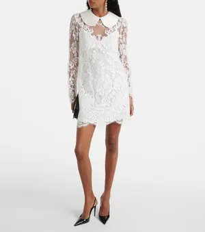 Dolce & Gabbana Lace And Satin Mini Dress