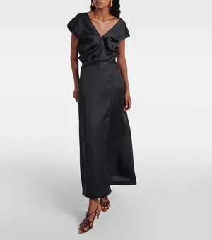 Khaite Ami Silk Satin Top