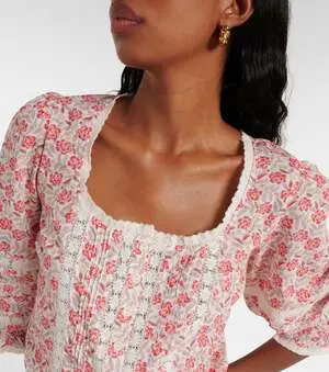 Rixo Jacques Floral Cotton Voile Top