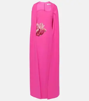 Safiyaa Mattia Caped Embellished Gown
