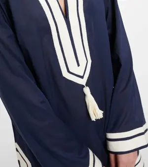 Tory Burch Tasseled Cotton Tunic - Blue