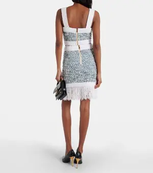 Balmain Tweed Denim Crop Top