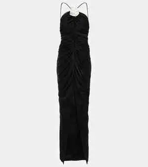 RASARIO Floral-applique Chiffon Gown