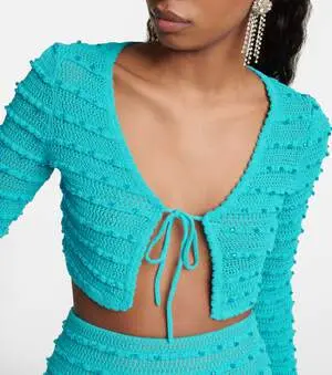 SELF-PORTRAIT Embellished Striped Knit Cardigan