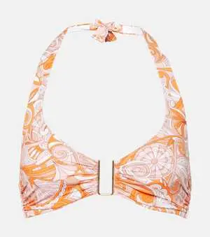 Melissa Odabash Colombia Printed Bikini Top - Orange