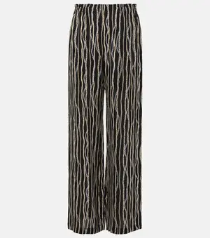 Chloé Printed Wide Leg Silk Pants