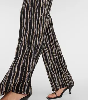 Chloé Printed Wide Leg Silk Pants