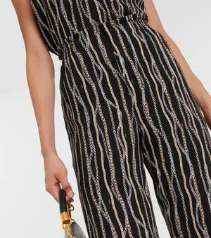 Chloé Printed Wide Leg Silk Pants