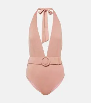ALEXANDRA MIRO Eva Belted Swimsuit - Pink