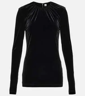 TOTEME Gathered Velvet Top