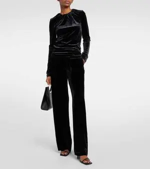 TOTEME Gathered Velvet Top