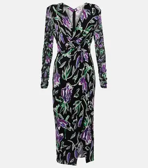 Diane Von Furstenberg Vivianne Floral Midi Dress - Multicoloured