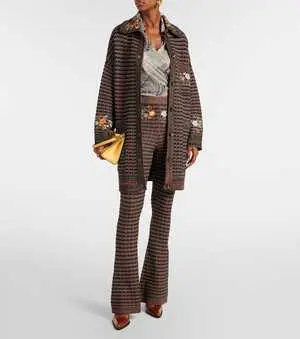 Etro Embroidered Wool-blend Coat