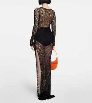 Coperni Sequin-embellished Crochet Maxi Dress
