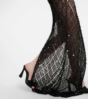 Coperni Sequin-embellished Crochet Maxi Dress