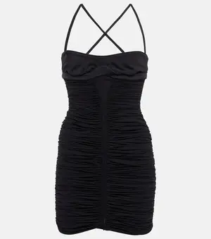 MUGLER Crossover Ruched Minidress