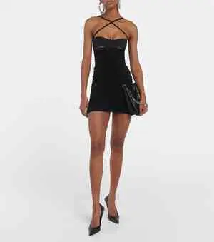 MUGLER Crossover Ruched Minidress