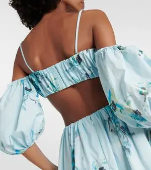 Zimmermann Lightburst Floral Cotton Crop Top