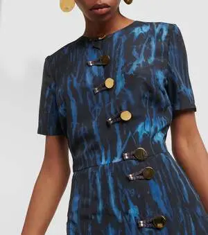 Altuzarra Myrtle Printed Pleated Midi Dress
