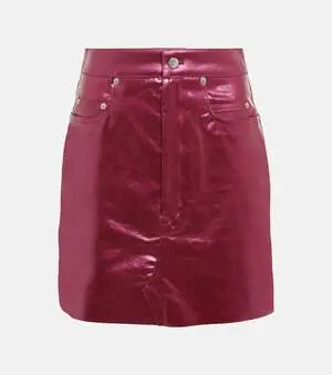 Rick Owens Coated Denim Miniskirt