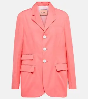 Plan C Single-breasted Cotton Blazer