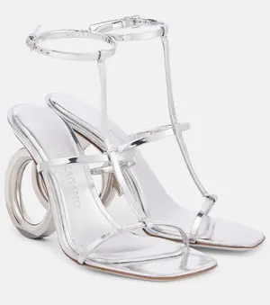 FERRAGAMO Elina 105 Metallic Leather Sandals