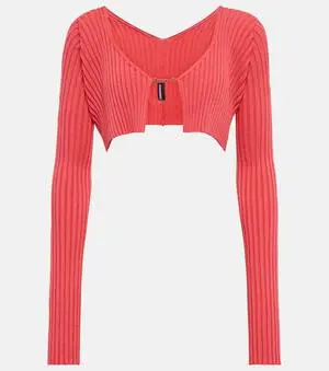 Jacquemus La Maille Pralu Cropped Cardigan - Pink