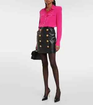 Balmain Silk Crepe De Chine Shirt - Pink