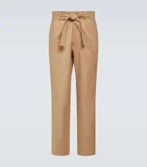 Commas High-rise Linen And Cotton Straight Pants