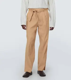 Commas High-rise Linen And Cotton Straight Pants