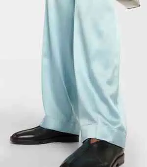 JOSEPH Tova Silk Satin Pants - Blue