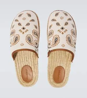 Alanui Bandana Canvas Jacquard Espadrille Slides