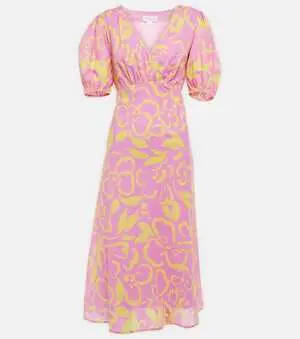 Velvet By Graham & Spencer Charlotte Floral Cotton Midi Dress - Pink